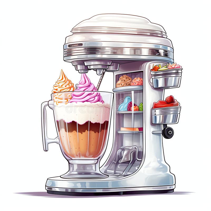 Beautiful Milkshake Machine Clipart Illustration Stock Illustration ...