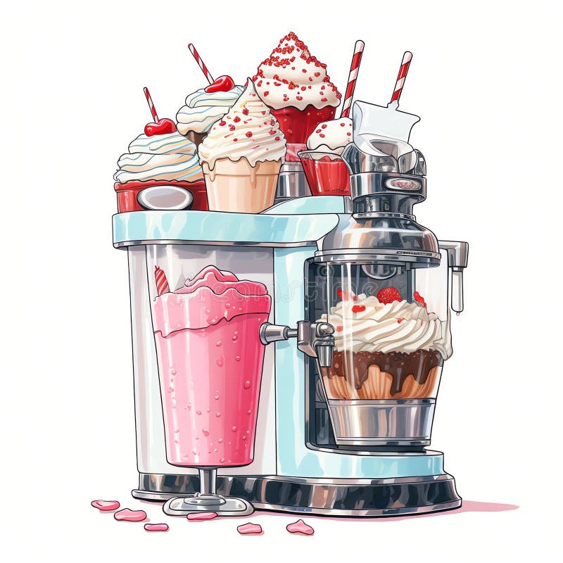 Beautiful Milkshake Machine Clipart Illustration Stock Illustration ...