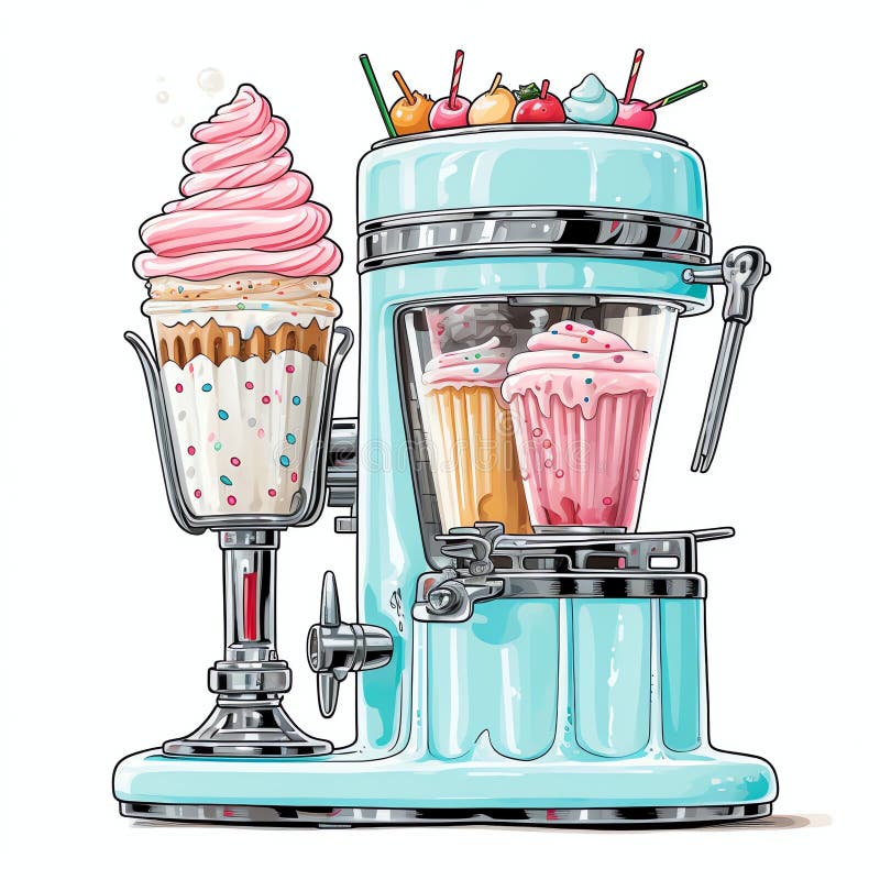 Beautiful Milkshake Machine Clipart Illustration Stock Illustration ...
