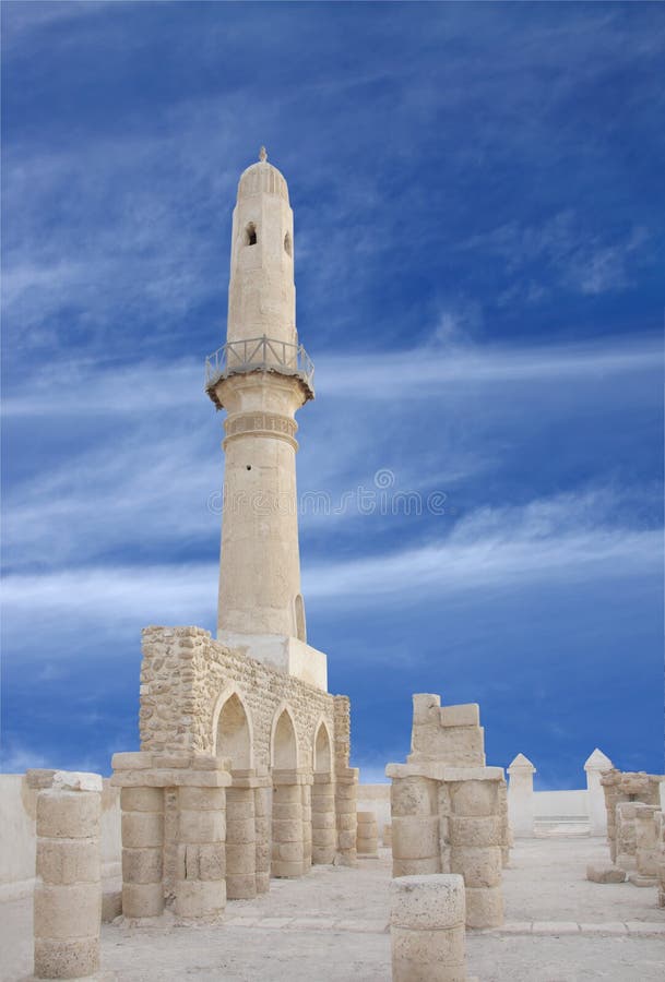 Al Khamis Mosque in Nice Clear Blue Sky, Bahrain Stock Image - Image of ...