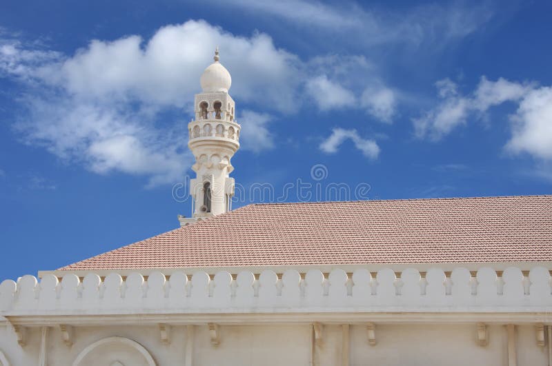 Beautiful Minaret of Sheikh Isa Bin Ali Mosque Stock Photo - Image of ...