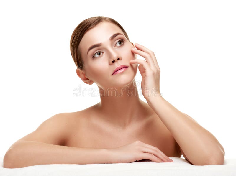 Beautiful minded woman stock photo. Image of face, healthy - 155670048