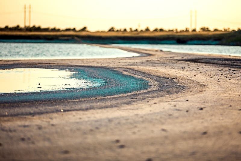 Beautiful Mineral Lake with Salt Stock Photo - Image of travel, natural ...