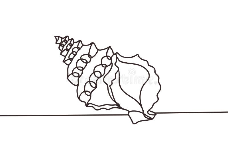 Single Line Sea Shell Stock Illustrations – 504 Single Line Sea Shell ...