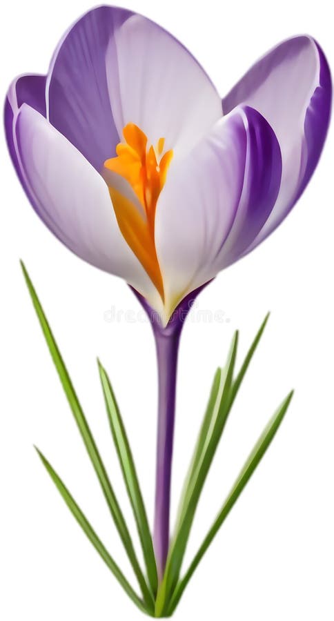 Minimal Crocus Flower Clipart Showcases Simple Floral Elegance. Stock ...