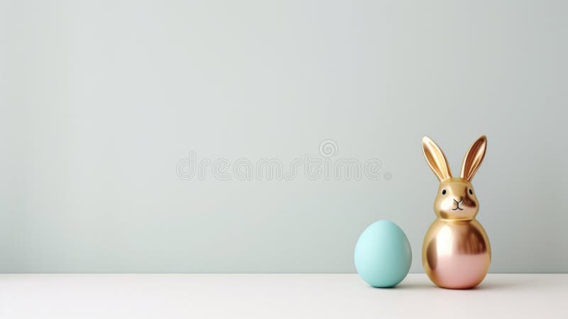 Beautiful Minimalist Easter Background with Colorful Eggs, a Golden ...