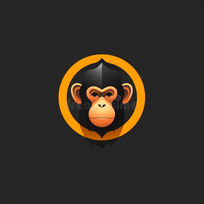 Beautiful Minimalist Monkey Logo Stock Illustration - Illustration of ...
