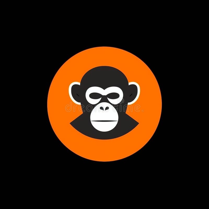 Beautiful Minimalist Monkey Logo Stock Illustration - Illustration of ...
