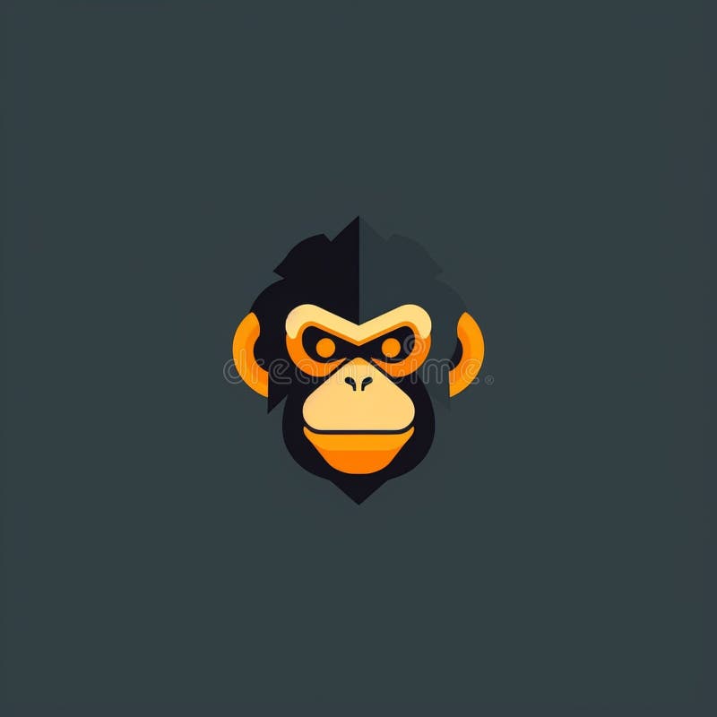 Beautiful Minimalist Monkey Logo Stock Illustration - Illustration of ...