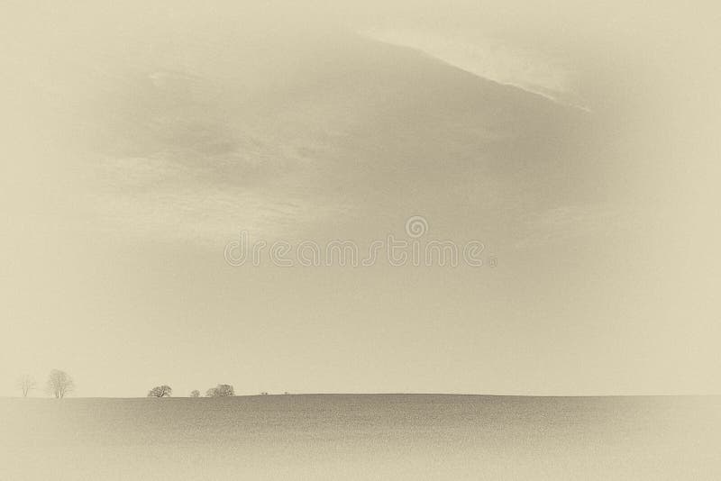 Beautiful Minimalist Spring Landscape Plain with Green Meadows Blue Sky ...