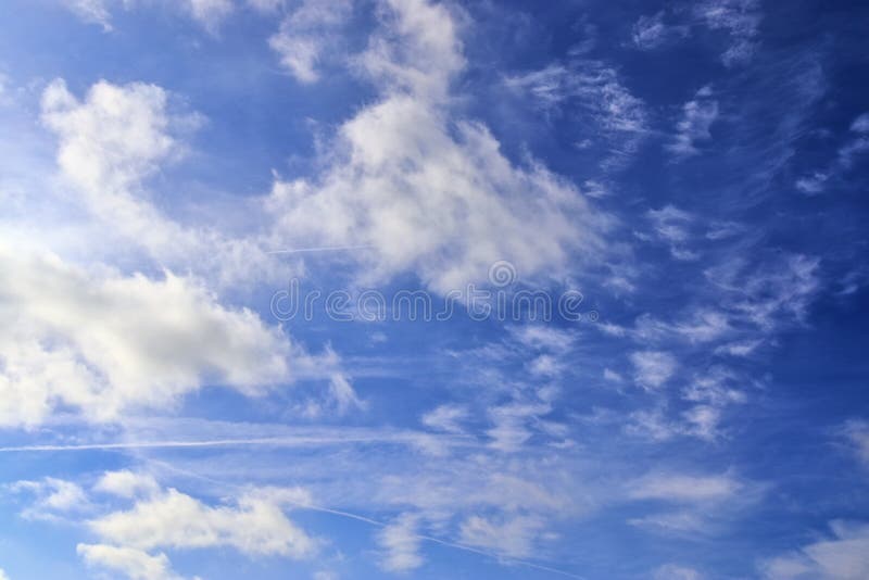 Beautiful Mixed Cloud Formations on a Blue Sky Stock Photo - Image of ...