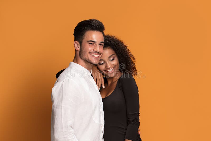 Mixed Race Couple Posing Together. Stock Image - Image of beauty ...
