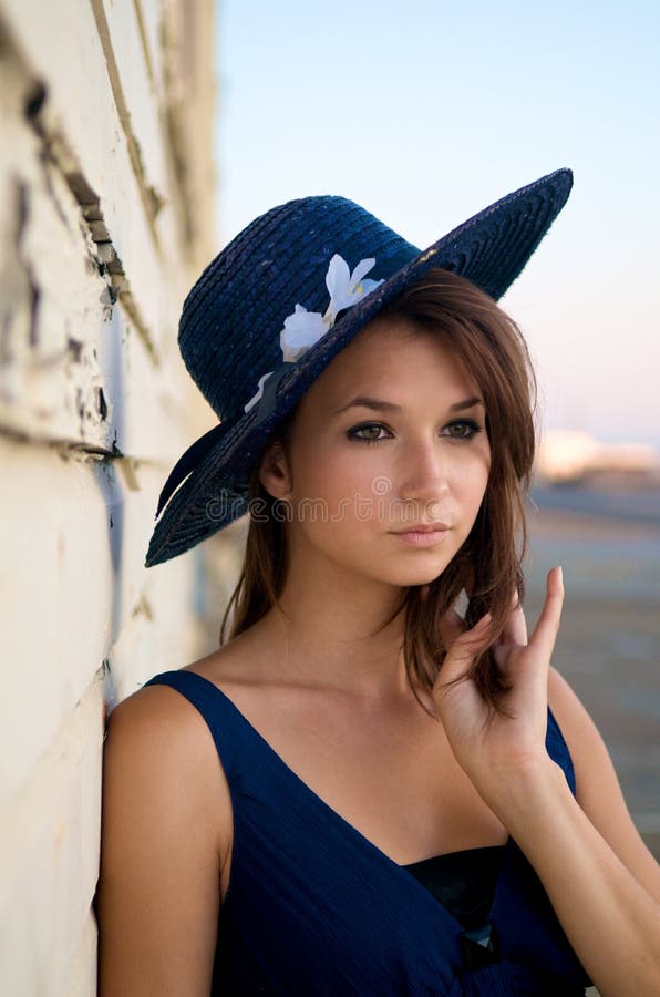 Beautiful Model blue dress stock image. Image of adult - 11244957