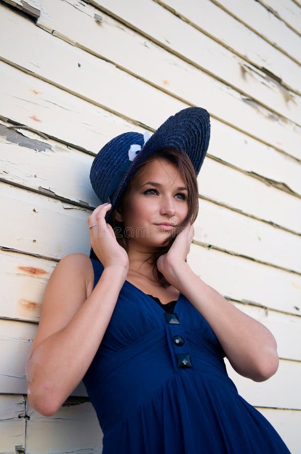 Beautiful Model blue dress stock image. Image of white - 11244719