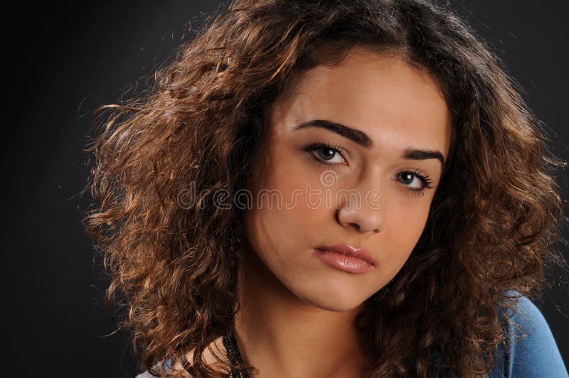 Beautiful Model With Curly Hair Stock Photo - Image of elegance, black ...