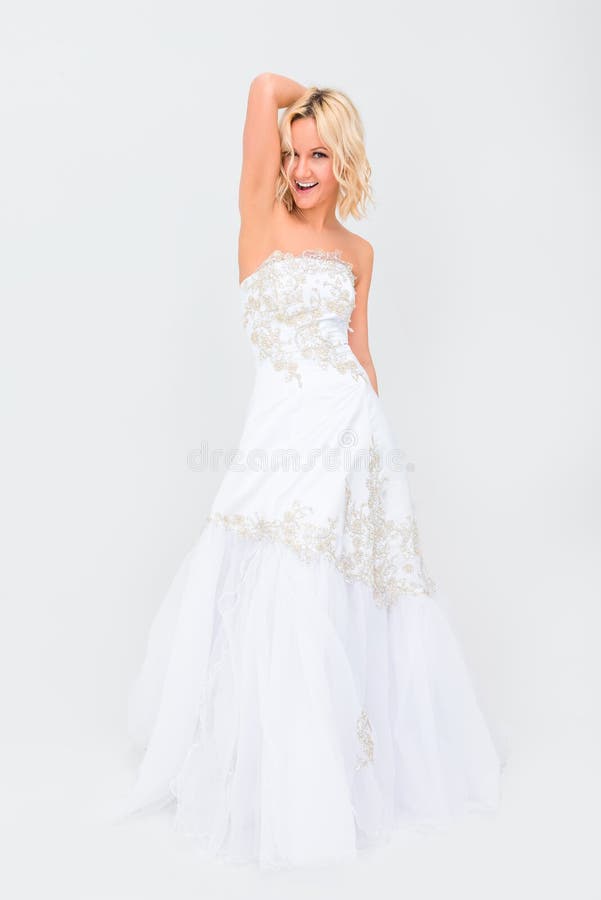 Beautiful Model in a Dress of the Bride Stock Photo - Image of ...