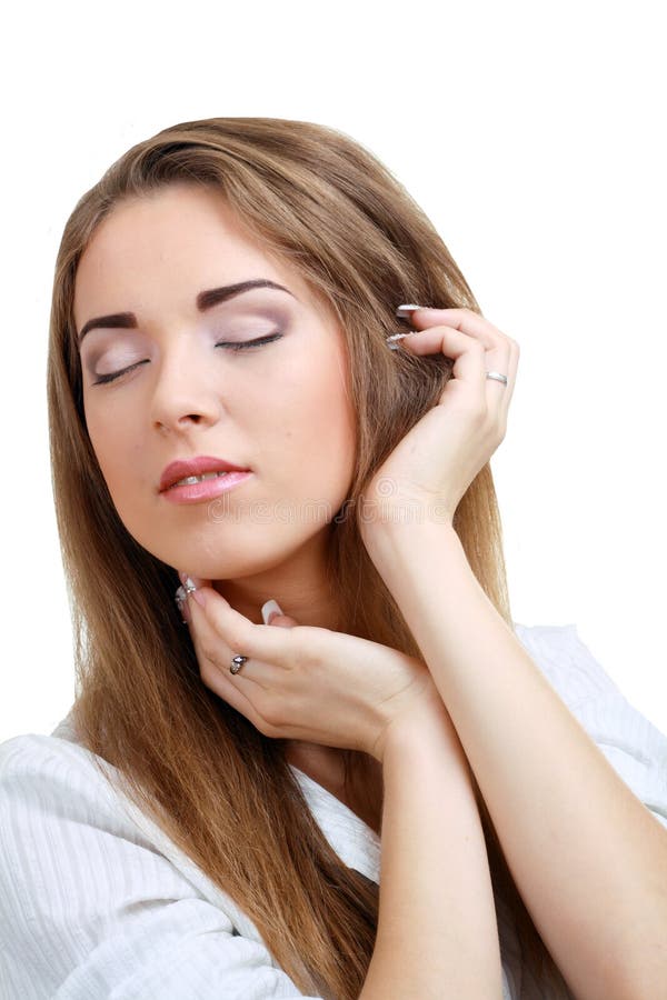 Beautiful model face stock image. Image of girl, brunette - 24769733