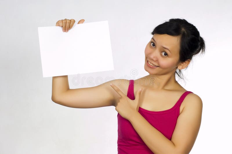 Girl Jumping with Sign stock image. Image of female, landscape - 6253733