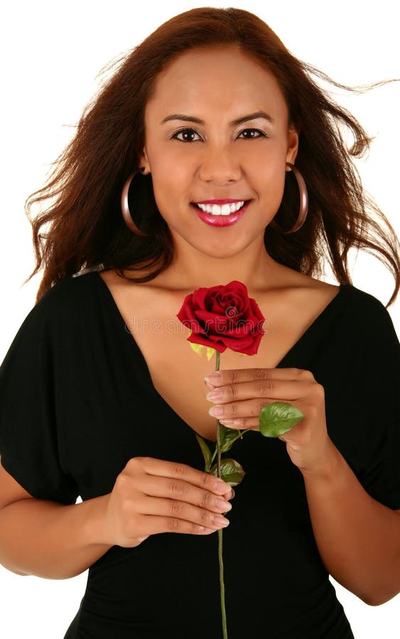 Beautiful Model Holding Rose Stock Image - Image of flower, female: 3181579