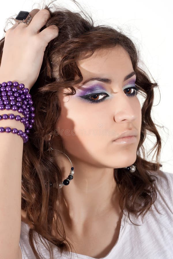 Beautiful Model with Make Up Stock Image - Image of eyelash, caucasian ...