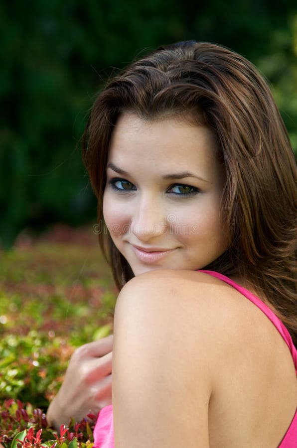 Beautiful Model in pink stock image. Image of american - 11244375