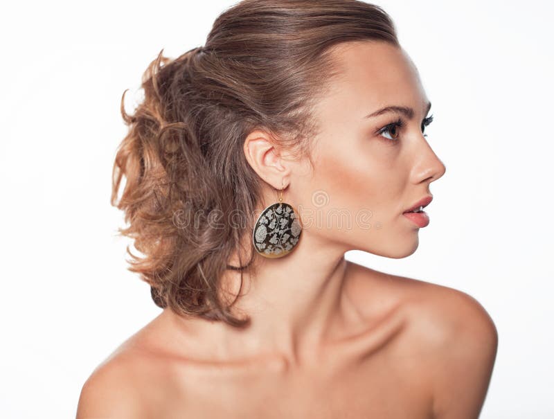 Beautiful Model Portrait in Studio Stock Photo - Image of model ...