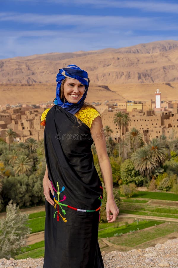 A Beautiful Model Poses Outdoors in Morocco, Africa Stock Image - Image ...