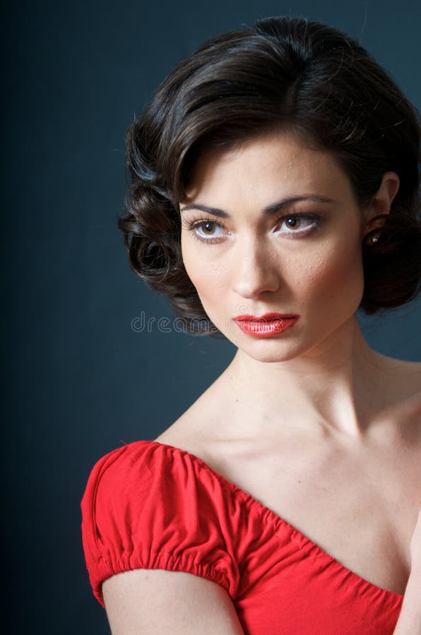 Beautiful Model in red stock photo. Image of beauty, attractive - 12355196