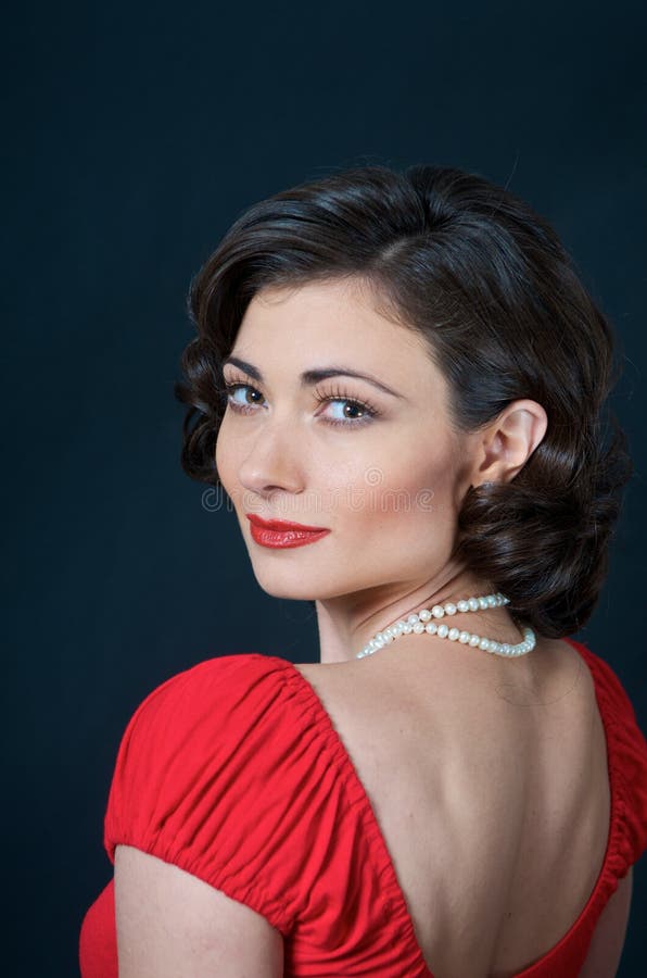 Beautiful Model in red stock photo. Image of fashion - 12355354