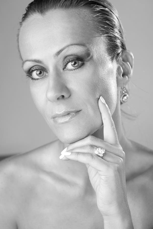 Beautiful model with ring stock image. Image of white - 28557877