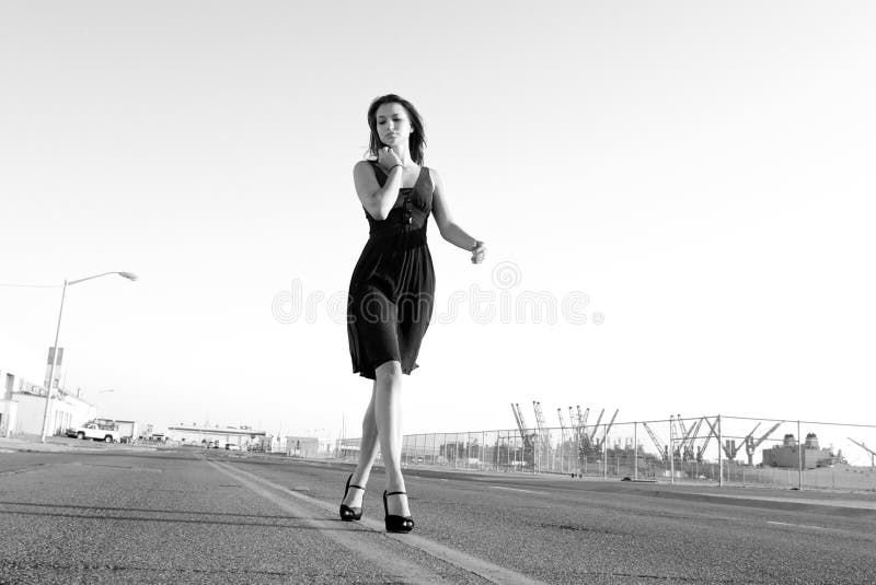 Beautiful Model Walking Dress Stock Image - Image of beautiful, walking ...
