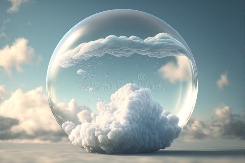 Beautiful Modern Abstract Artwork of Sky and Bubble Stock Illustration ...