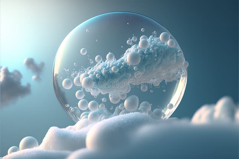 Beautiful Modern Abstract Artwork of Sky and Bubble Stock Illustration ...