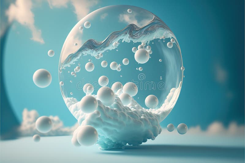 Beautiful Modern Abstract Artwork of Sky and Bubble Stock Illustration ...