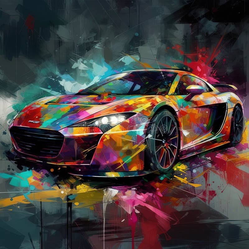 Beautiful Modern Abstract Illustration of a Car Art Design Stock ...