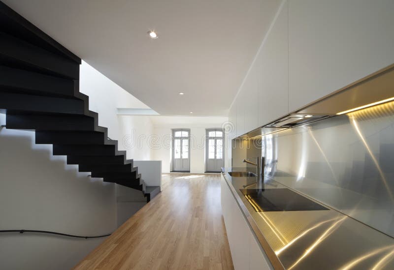 Beautiful Modern Apartment, Loft Duplex Stock Photo - Image of local ...