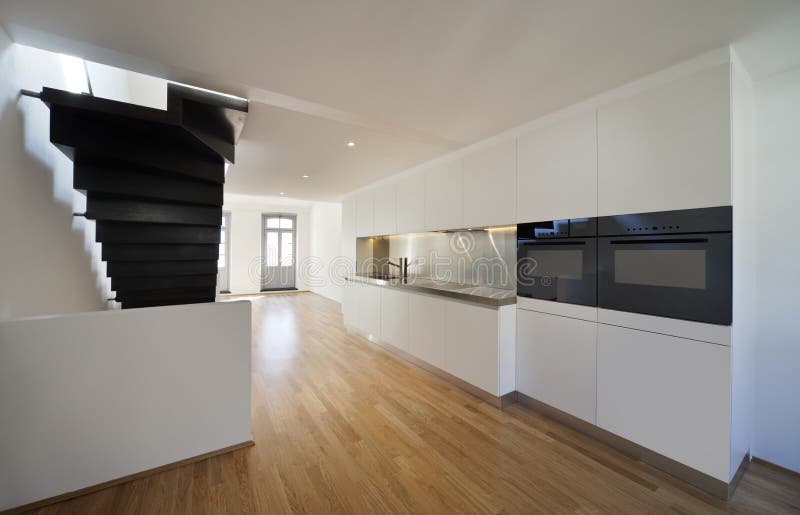 Beautiful Modern Apartment, Loft Duplex Stock Image - Image of house ...