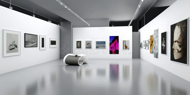 Beautiful Modern Art Gallery in a Studio Setting. Generative AI Stock ...
