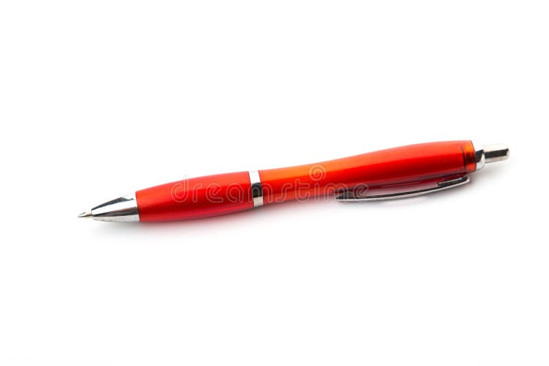 Beautiful Modern Ballpoint Pen Isolated on White. Chancellery Stock ...