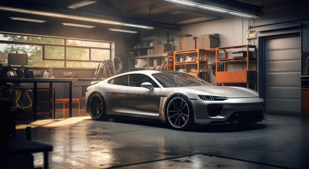 Beautiful Modern Car in the Interior Stock Photo - Image of large ...