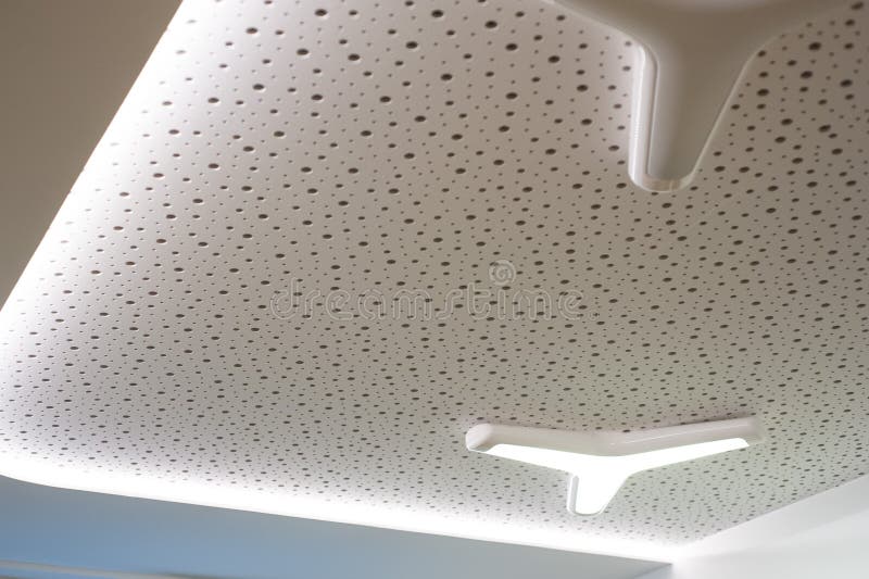 Beautiful Modern Ceiling of a New Sample with Interior Lighting Stock ...