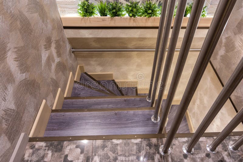 Beautiful Modern Circular Staircase Going Down Stock Image - Image of ...