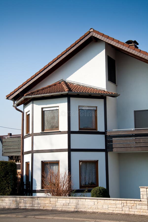 Beautiful Modern European Cottage Stock Image - Image of exterior ...