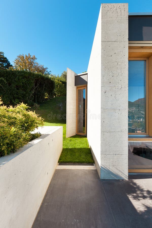 Beautiful Modern House in Cement Stock Photo - Image of real, outdoors ...