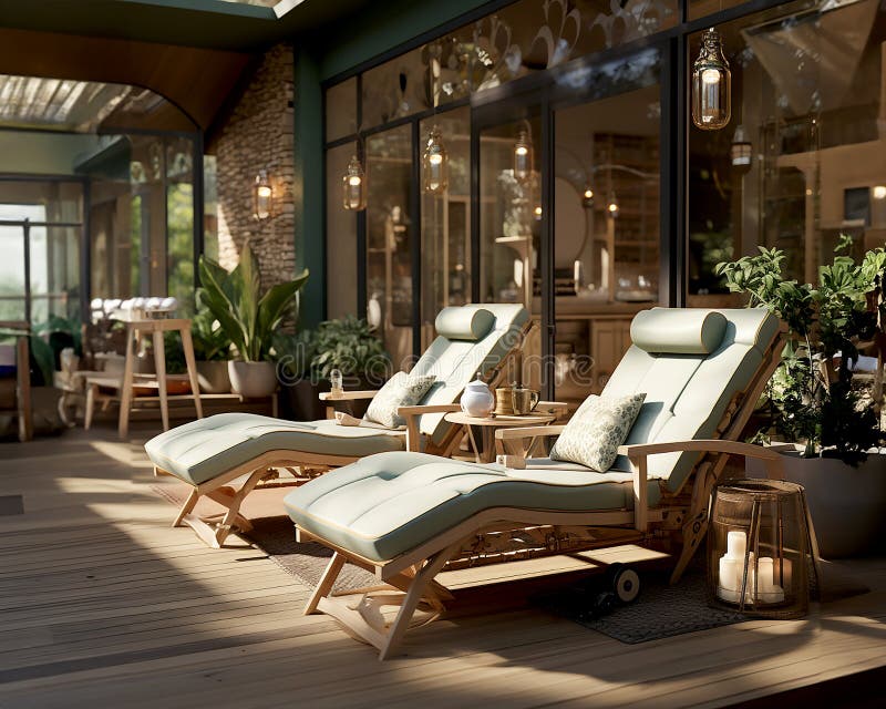 Beautiful Modern Interior for Massage and Relaxation Stock Illustration ...