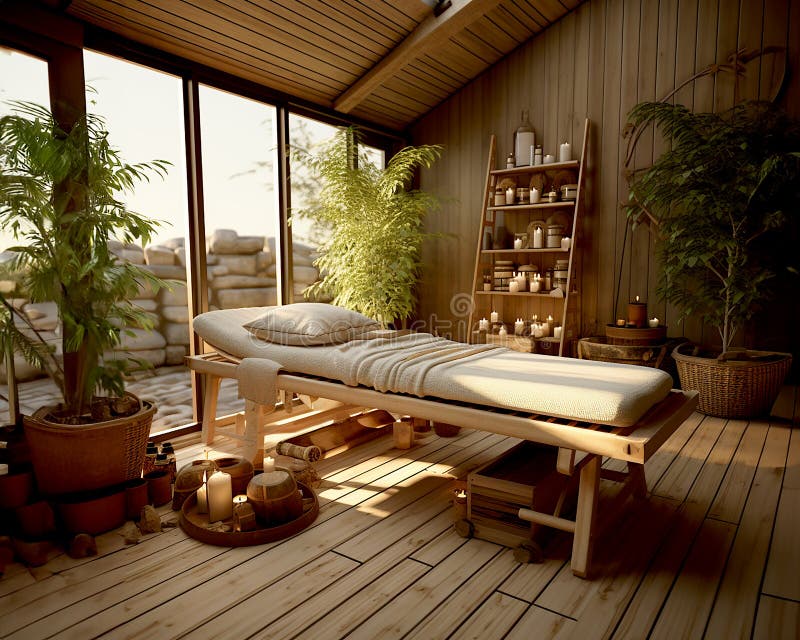 Beautiful Modern Interior for Massage and Relaxation Stock Illustration ...