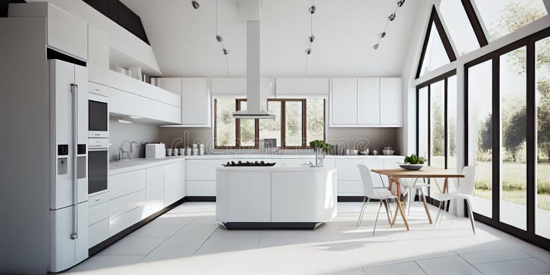 Beautiful Modern Kitchen Design Stock Illustration - Illustration of ...