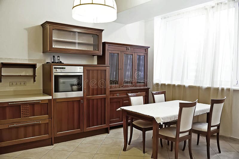 Beautiful Modern Kitchen Interior Stock Photo - Image of floor, modern ...