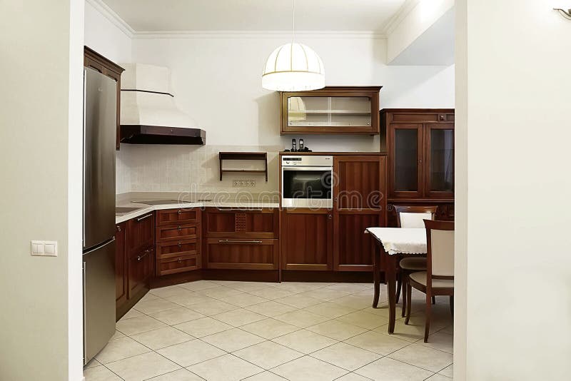 Beautiful Modern Kitchen Interior Stock Image - Image of home, modern ...