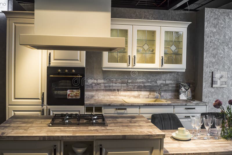 Beautiful Modern Kitchen in Luxury Contemporary Home Interior Editorial ...